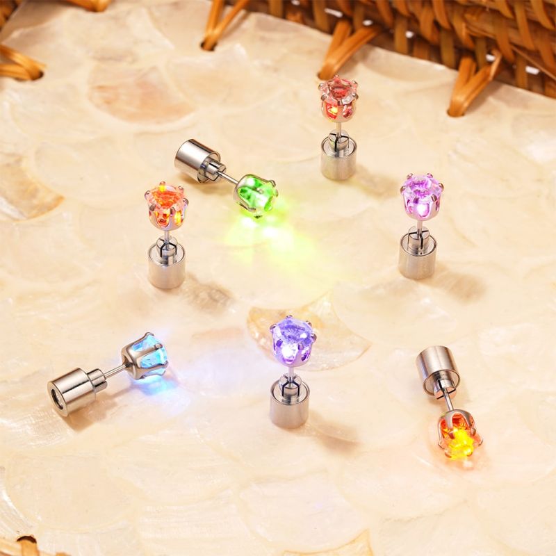 White light up earrings store